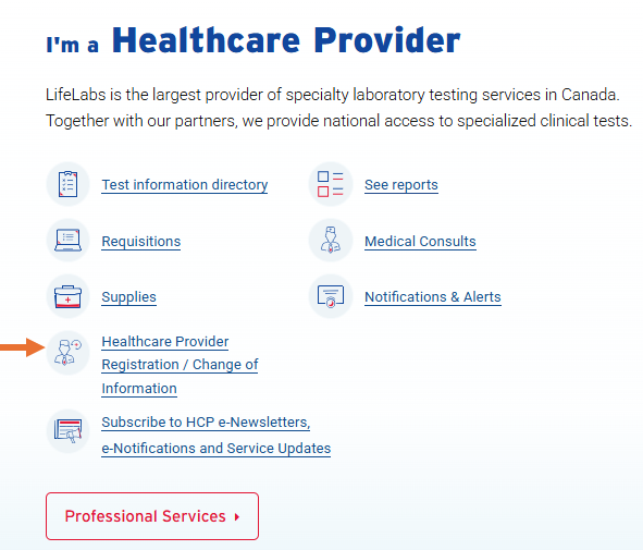 New Online Healthcare Provider Registration/Updates – LifeLabs